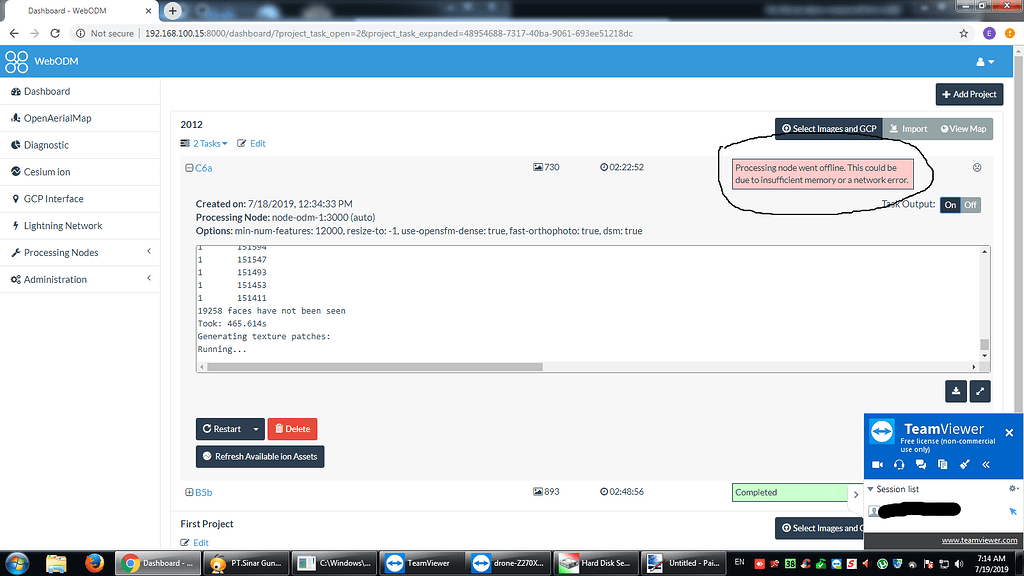 Processing Node Went Offline - WebODM - OpenDroneMap Community