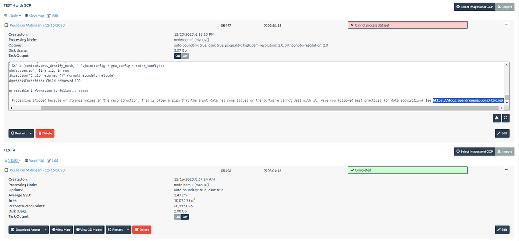 Cannot process dataset? - WebODM - OpenDroneMap Community