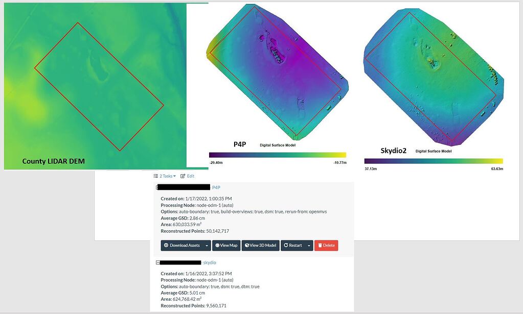 Need help understanding differences of maps from Skydio 2 and P4P - WebODM - OpenDroneMap Community