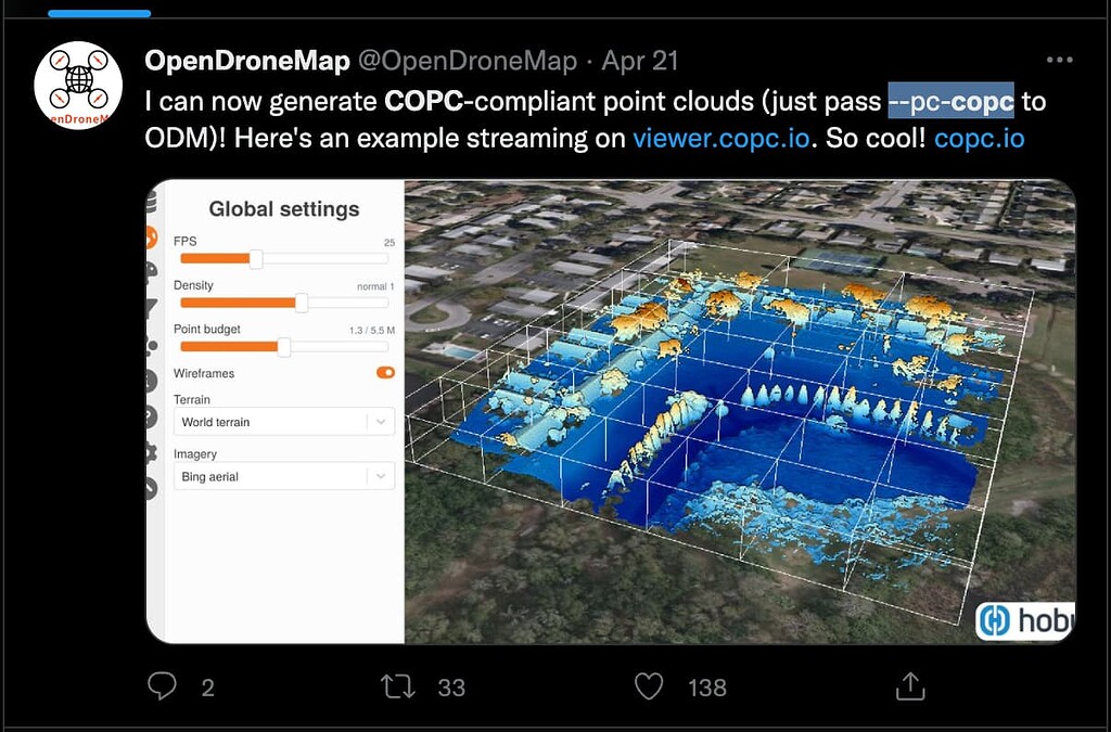 Using copc output externally - General Help - OpenDroneMap Community