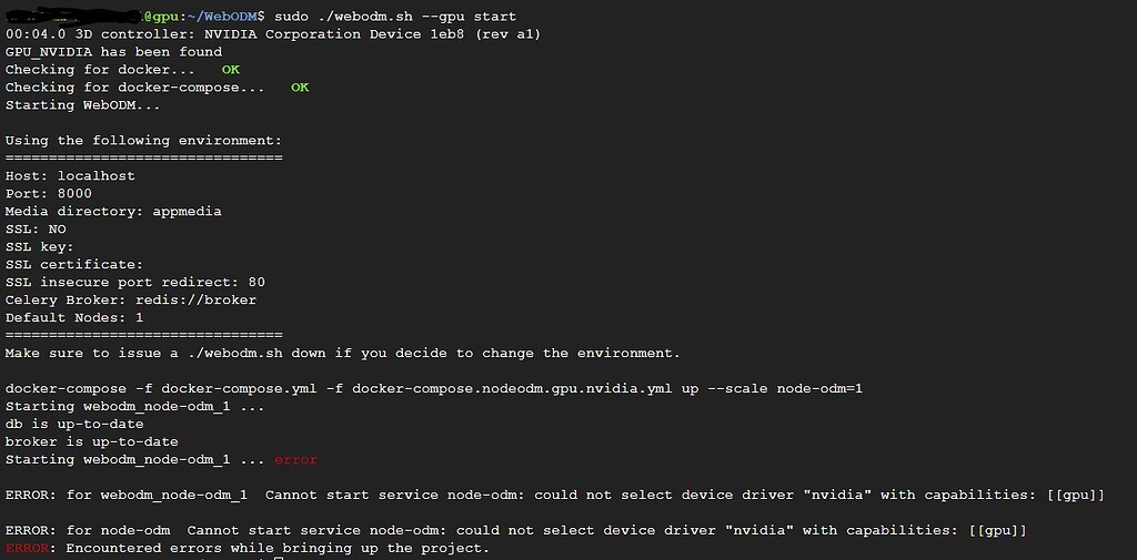 Webodm does not start with GPU - WebODM - OpenDroneMap Community