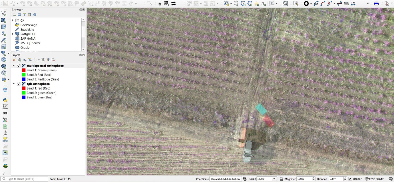 Need help accuracy of location different between Orthophoto from RGB and Multispectral Band ...
