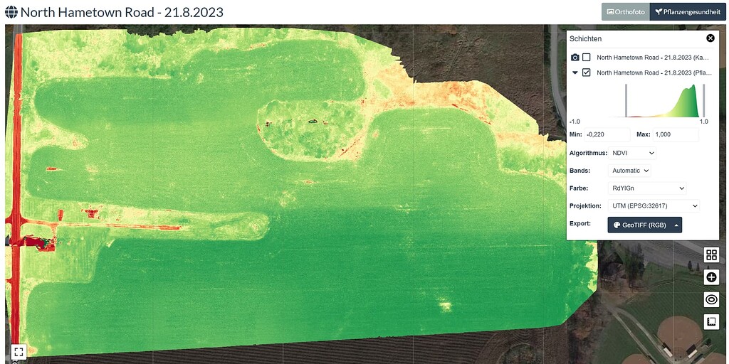 Multispectral DJI M3E M - blue orthophoto - WebODM - OpenDroneMap Community