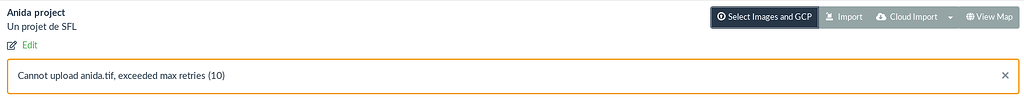 Exceeded Max Retries 10 Error When Trying To Upload A Geotif File