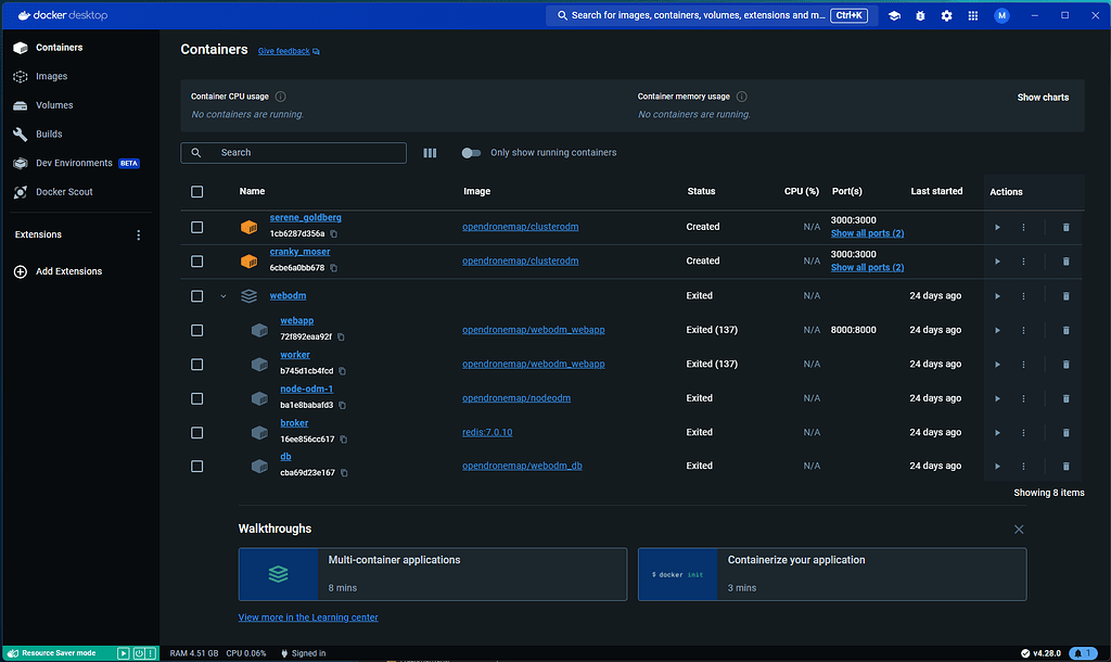 USE NodeODM / ClusterODM on a single machine - no network - Docker - Windows 11 - ClusterODM ...