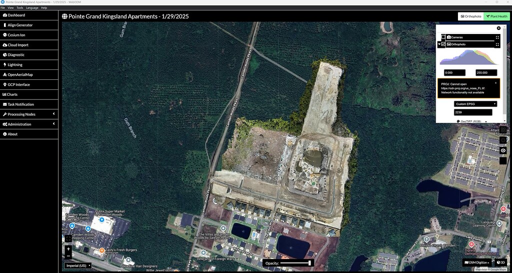 When I download my maps in a custom EPSG I am getting an error - WebODM - OpenDroneMap Community