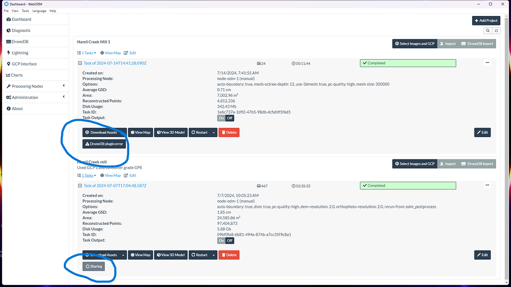 Share to Drone DB - WebODM - OpenDroneMap Community