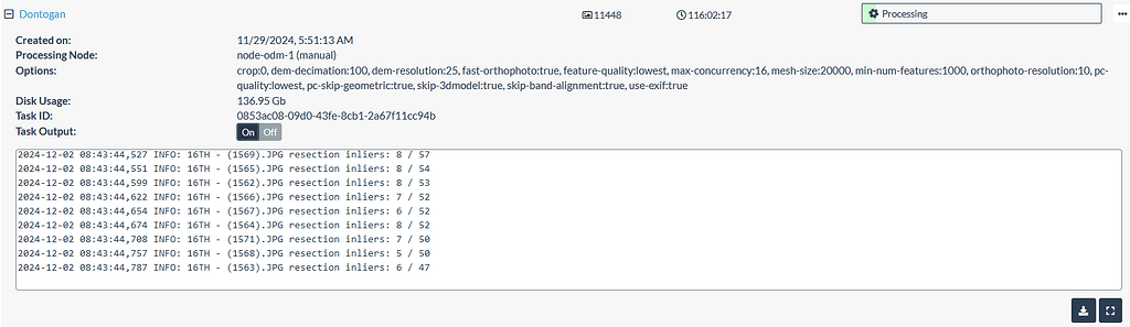 Task Output stops refreshing - WebODM - OpenDroneMap Community