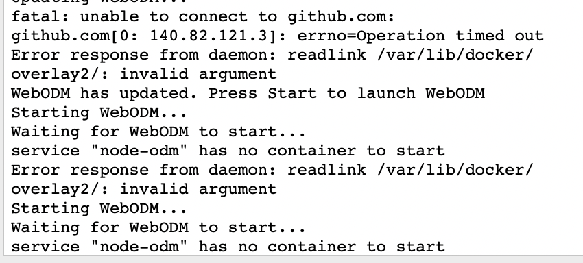 Library error var/lib/docker - WebODM - OpenDroneMap Community