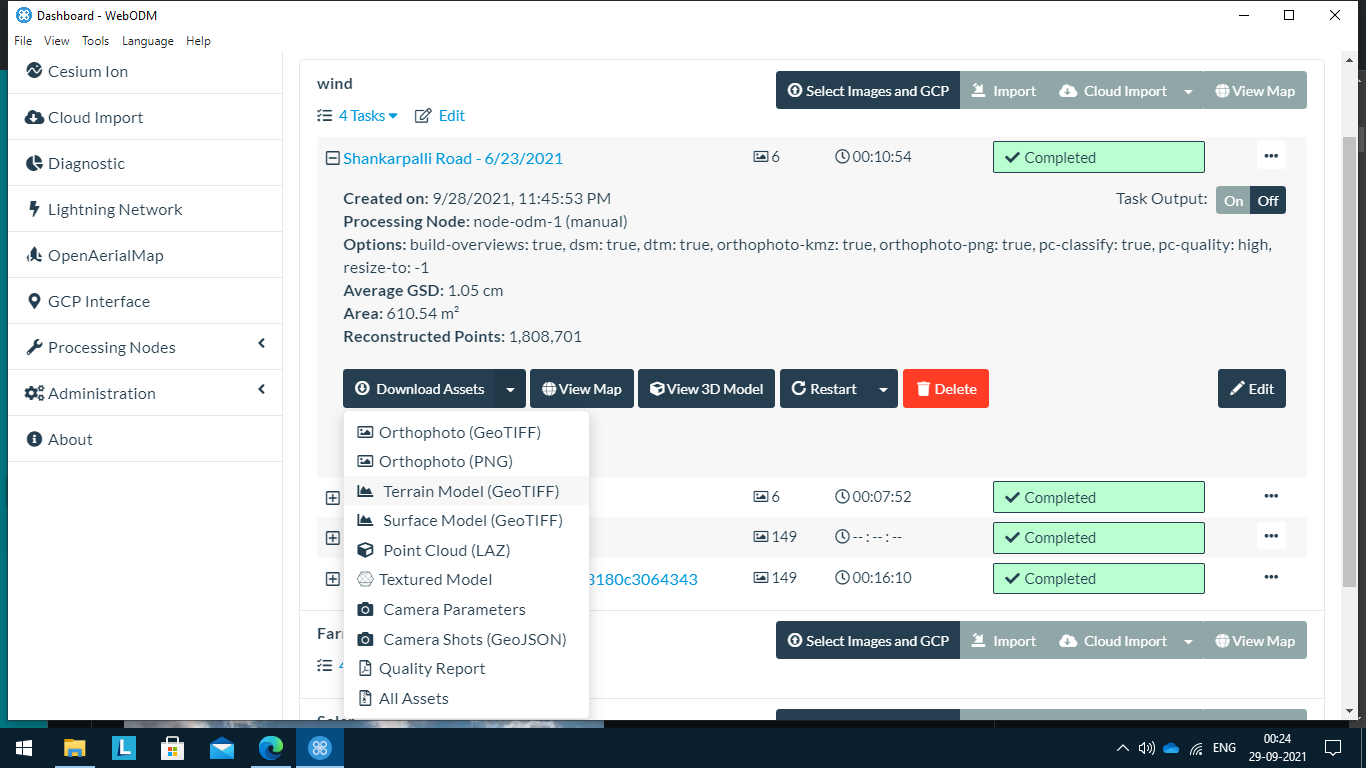 Orthophoto .kml/kmz extension file download in WebODM - ODM ...