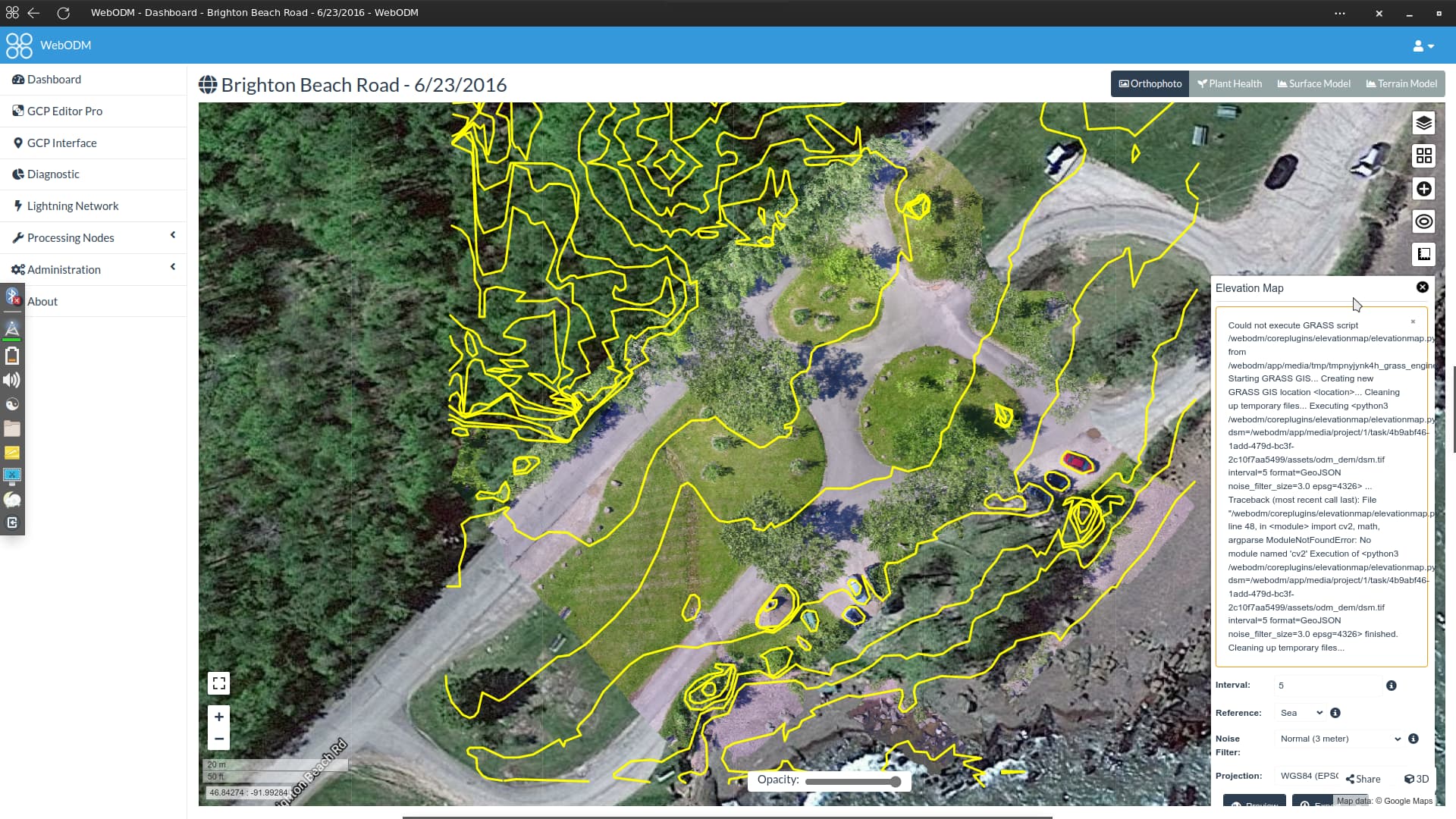 Elevation Map Preview Error (Windows 10 Pro) - WebODM - OpenDroneMap Community