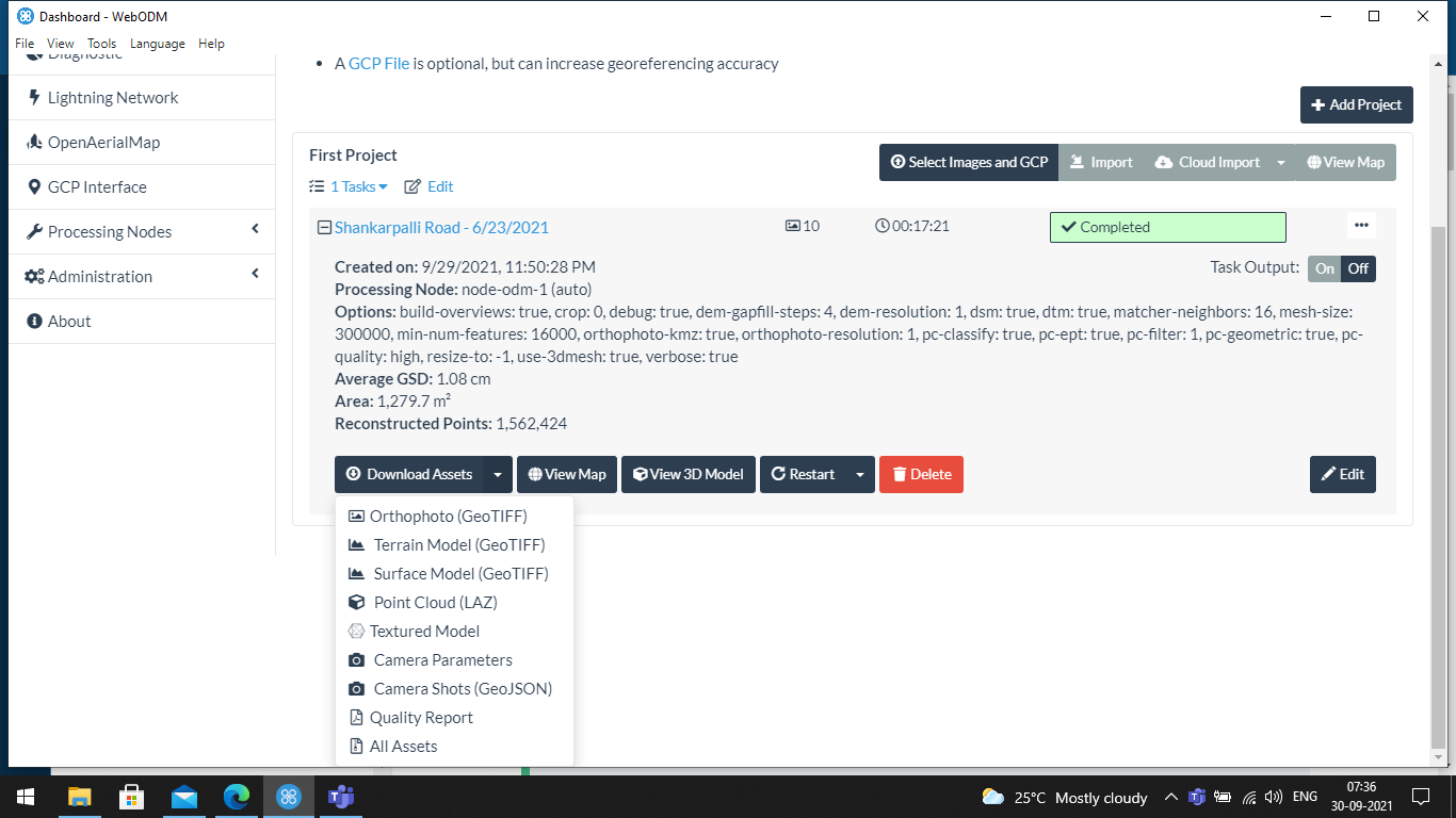 Orthophoto .kml/kmz extension file download in WebODM - ODM ...