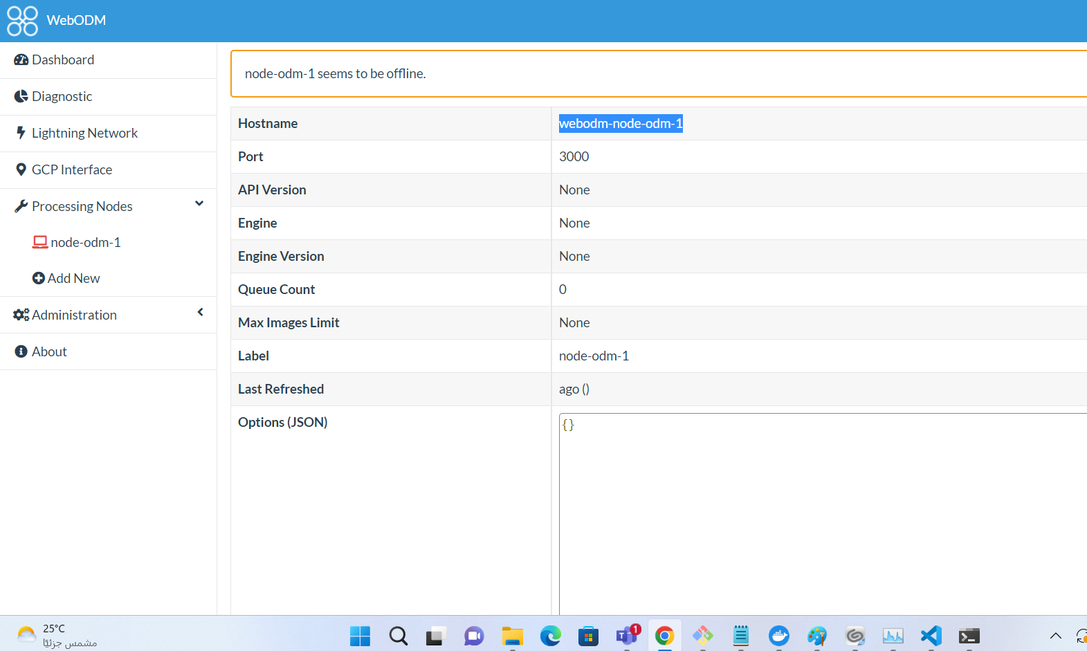 Edit Webodm Default Nodes Hostname Webodm Node Odm 1 To Fix Offline
