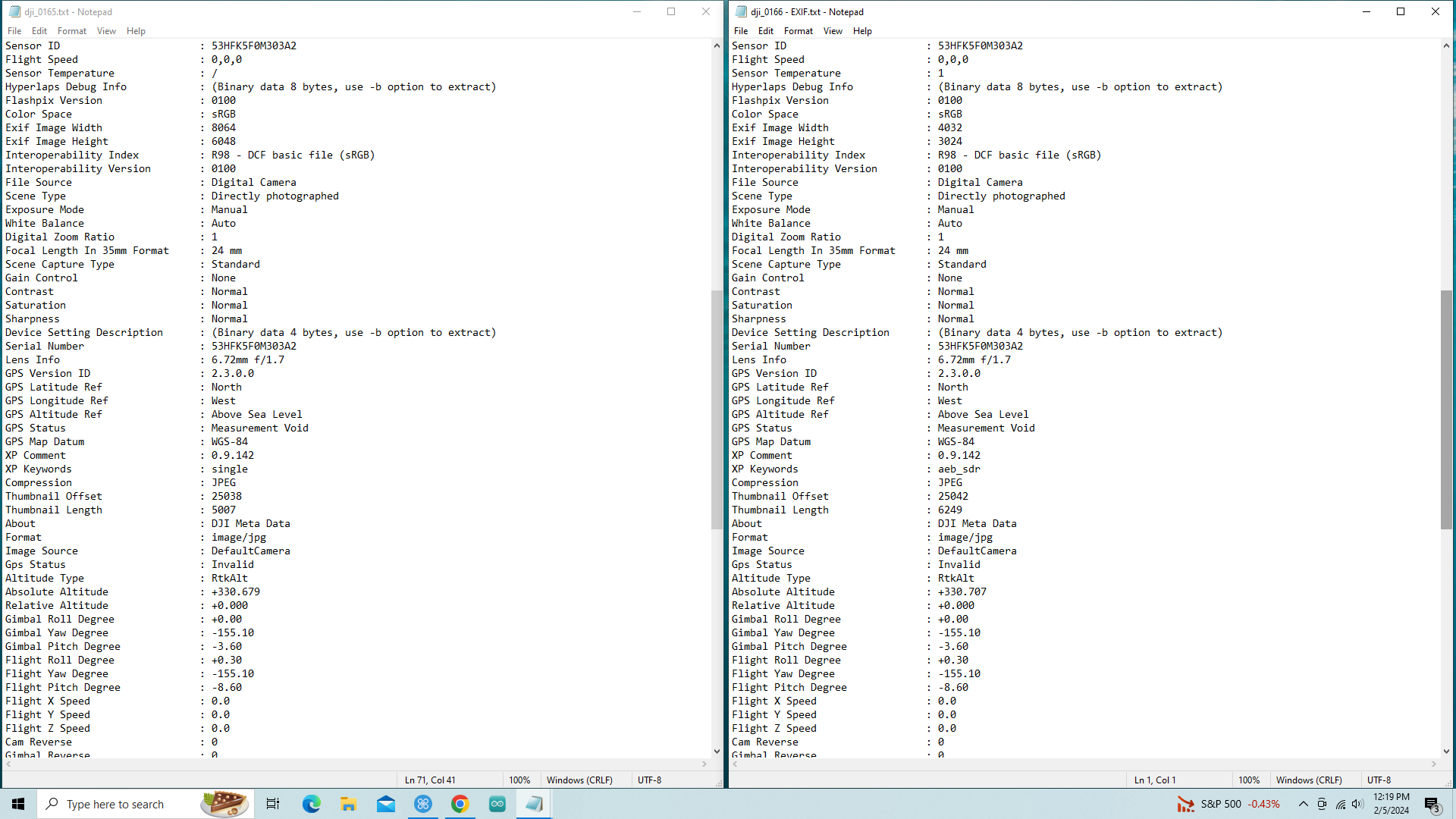Rolling Shutter Readout Times - DJI Mini 3 Pro - 48mp and 12mp images ...