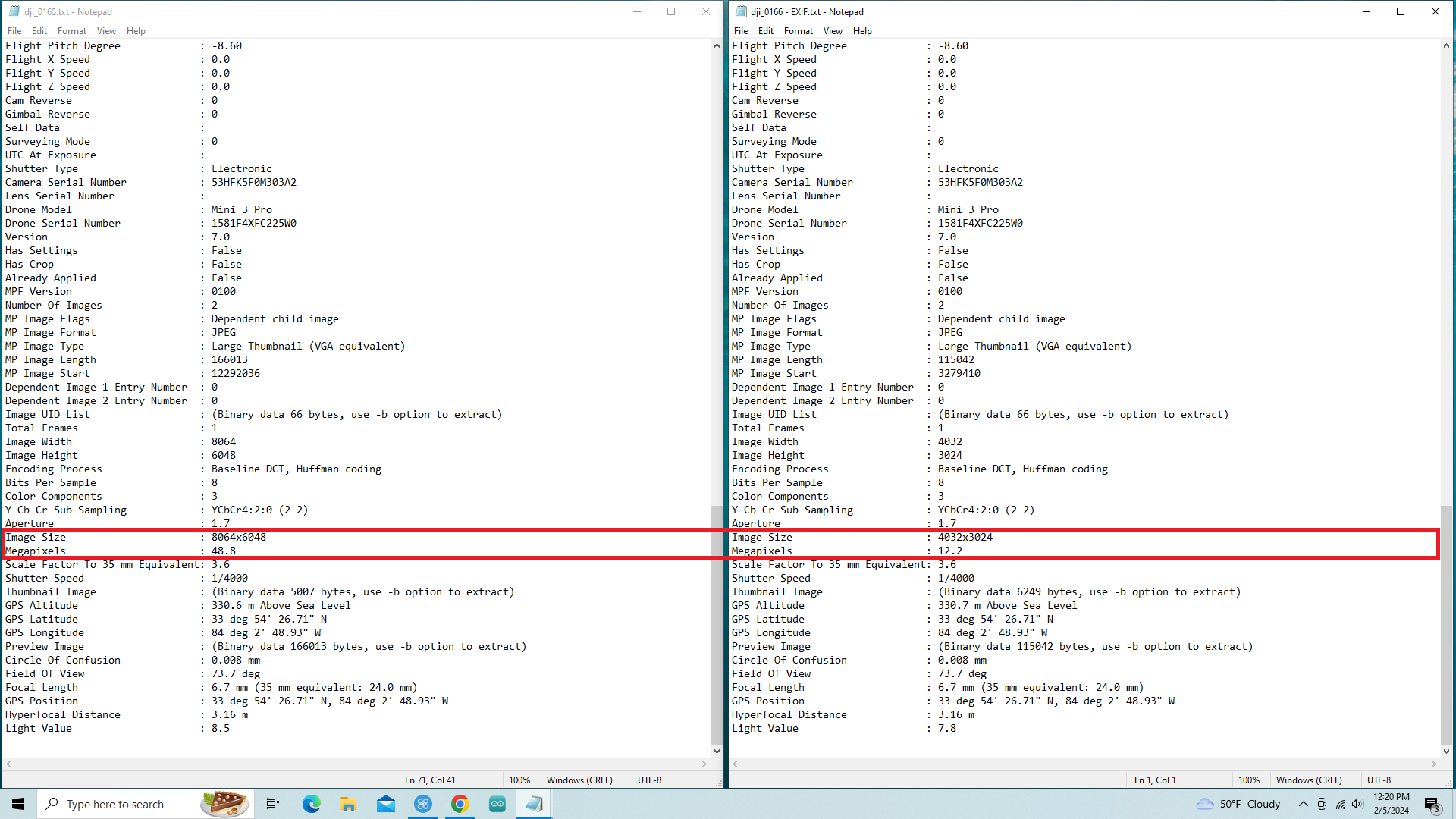 Rolling Shutter Readout Times - DJI Mini 3 Pro - 48mp and 12mp images ...