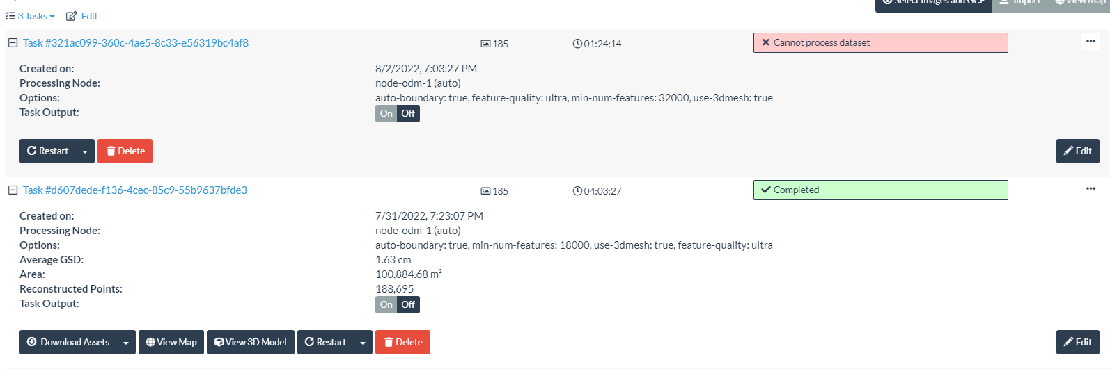 Incomplete/dotted 3D model - ODM - OpenDroneMap Community