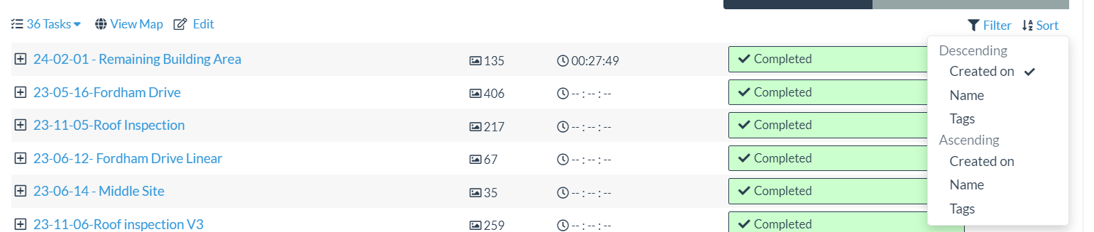 Set Default Task Sort Order Webodm Opendronemap Community