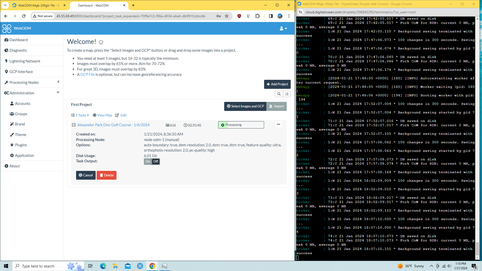 Running WebODM on a DigitalOcean "droplet" - or Raspberry Pi 5 ...