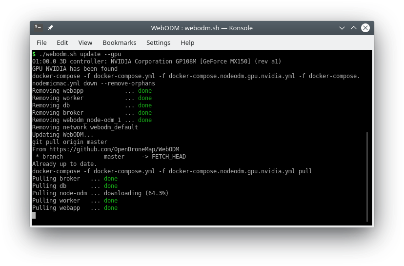 How to know ODM version with Docker and change to previous NodeODM GPU's dockers version ...