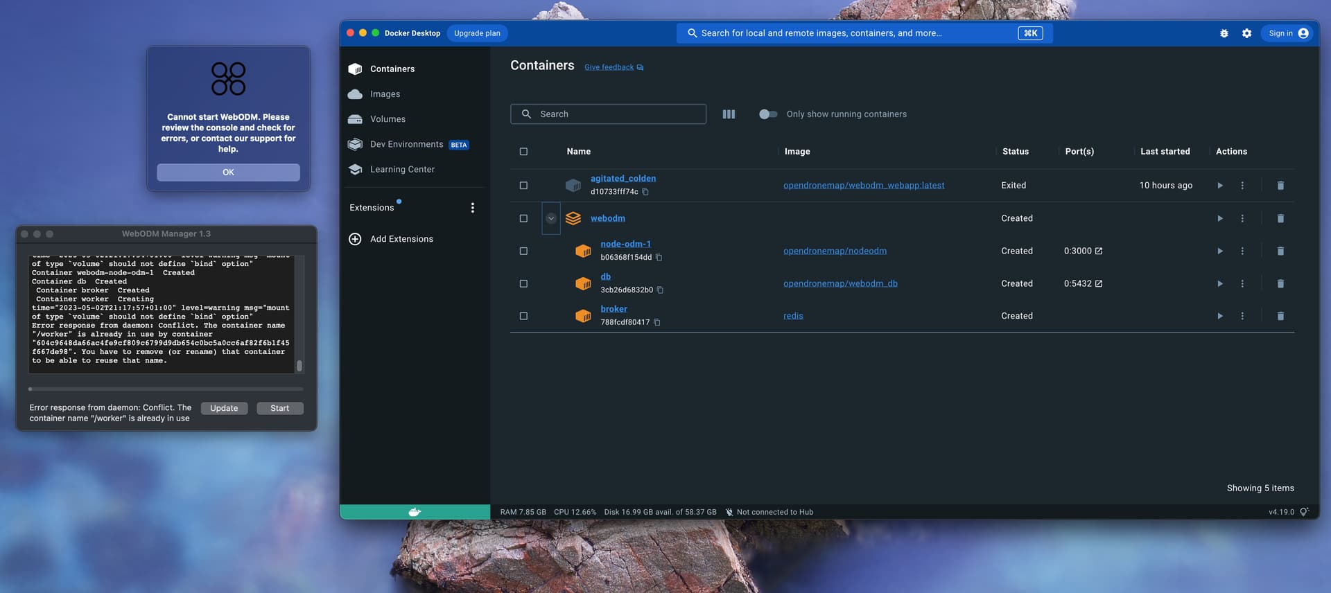 Cannot connect to Local Node - WebODM - OpenDroneMap Community
