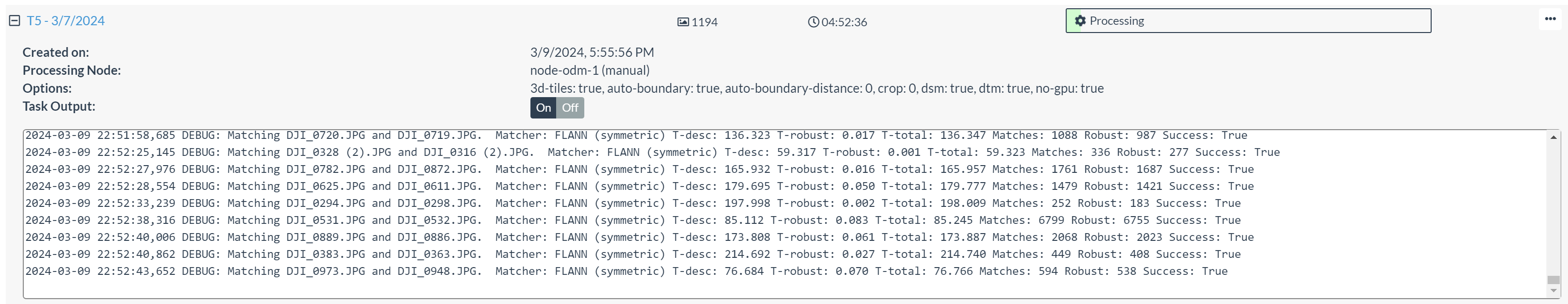 Project stuck, log says debugging - WebODM - OpenDroneMap Community