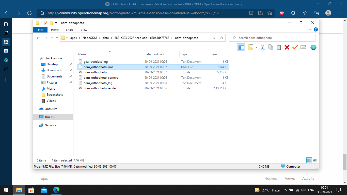 Orthophoto .kml/kmz extension file download in WebODM - ODM ...