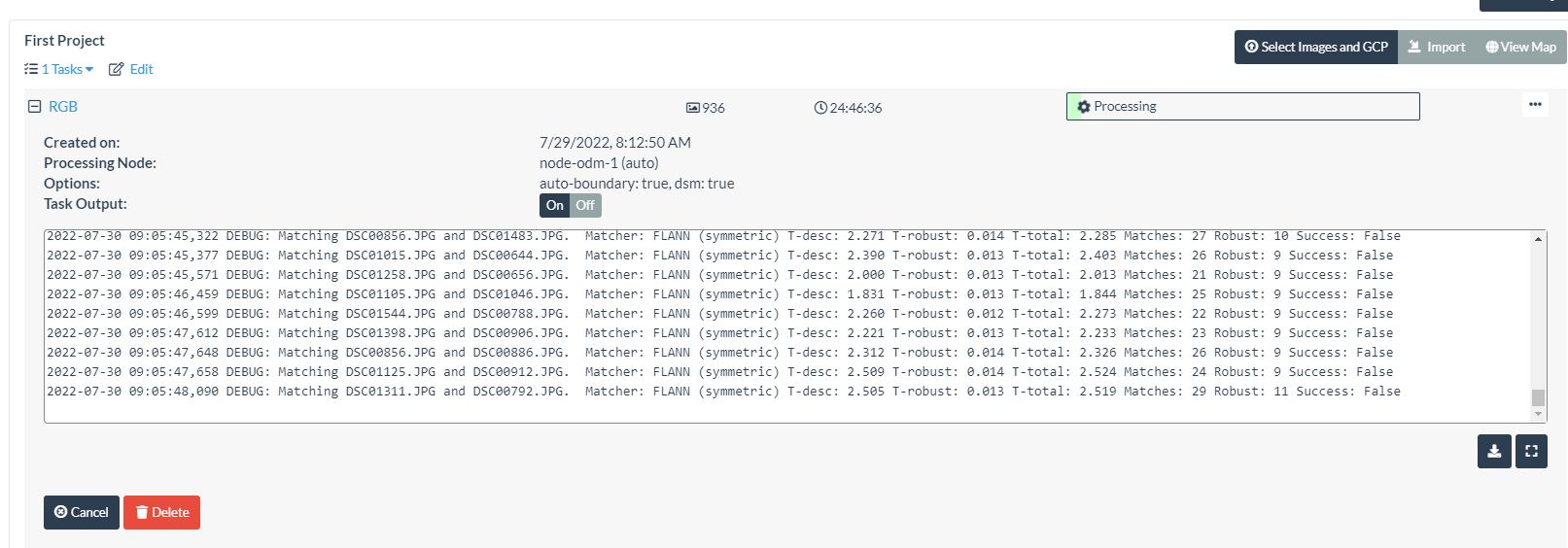 Cannot process dataset - Part ## - WebODM - OpenDroneMap Community