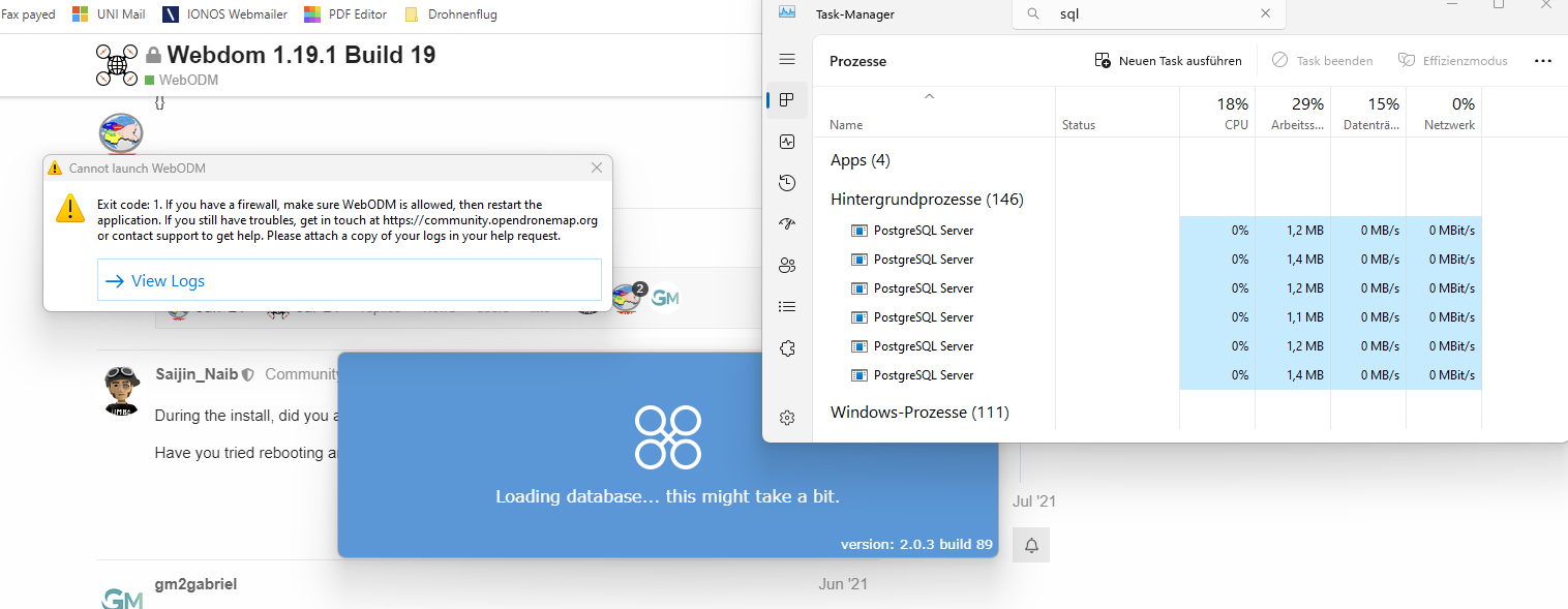 Can't start ODM suddenly, I do need help - ODM - OpenDroneMap Community