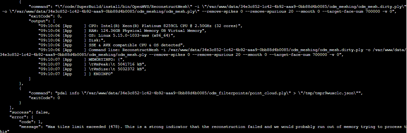 Max Tiles Limit Exceeded 478 Odm Opendronemap Community