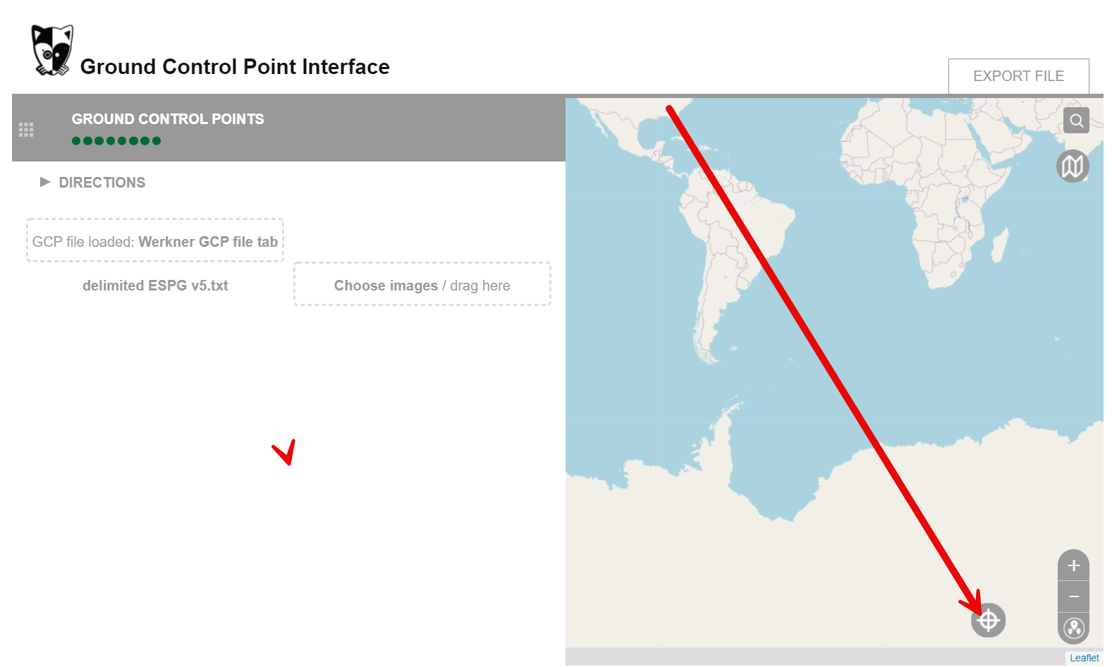 GCP file in EPSG:4326 loads, but in Antarctica - im in Michigan USA ...
