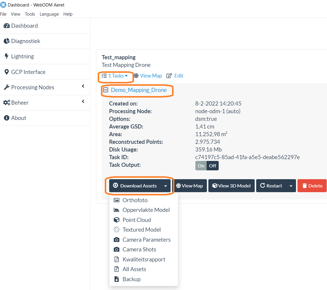 Download Resulting Image - WebODM - OpenDroneMap Community
