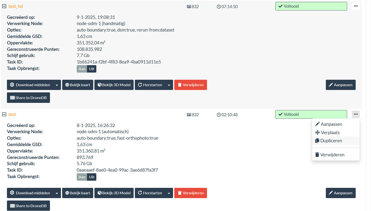 Proper use of tasks - WebODM - OpenDroneMap Community