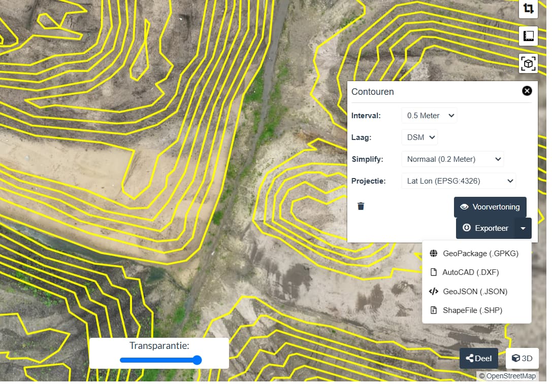 Contour lines - how to see in WebODM? - and how to export to Open ...