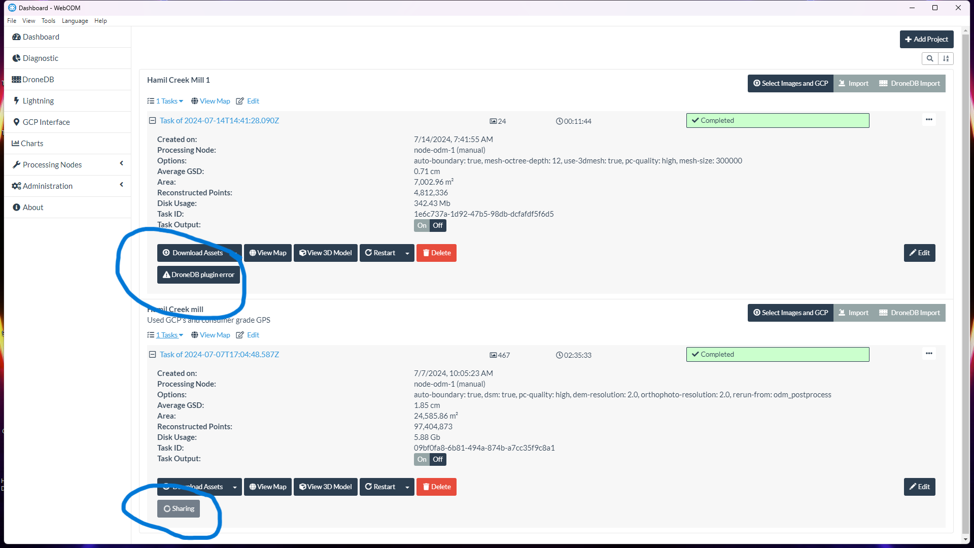 Share to Drone DB - WebODM - OpenDroneMap Community