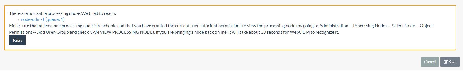 WebODM Node Not Available - WebODM - OpenDroneMap Community