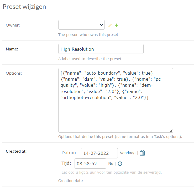 Easy way to define parameters for new task - WebODM - OpenDroneMap Community