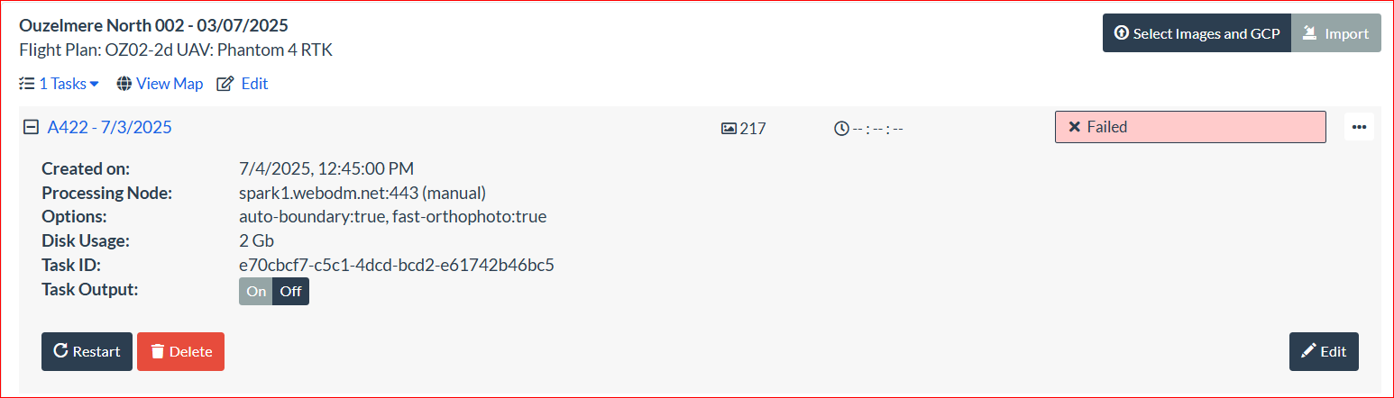 WebODM Processing Failure - WebODM - OpenDroneMap Community